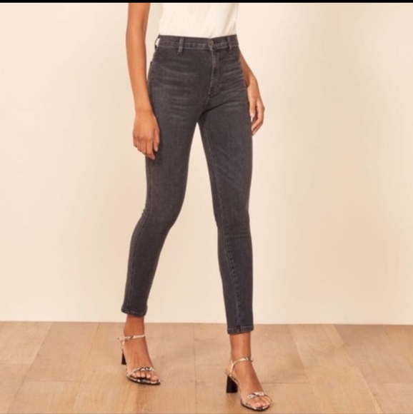 Reformation | Jeans | Reformation May High Skinny Jean In Washed Black ...